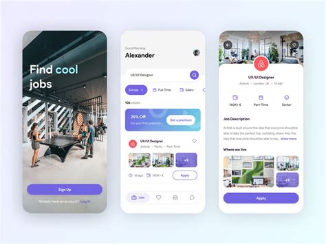 job finder app in 2025 app design inspiration ui ux design ui ux
