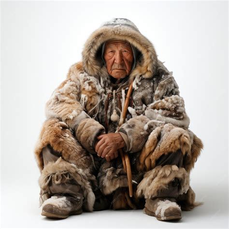 Inuit Elder In Furlined Clothing Premium Ai Generated Image