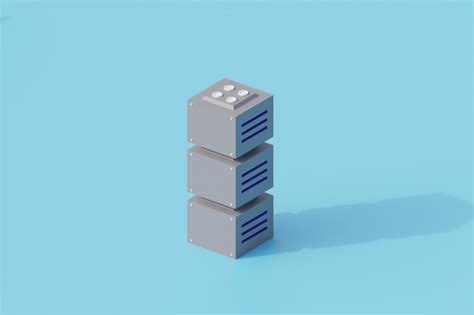 Premium Photo Server Database Single Isolated Object 3d Rendering