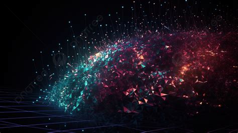 Cloud With Many Colorful Particles Falling From It Background 3d