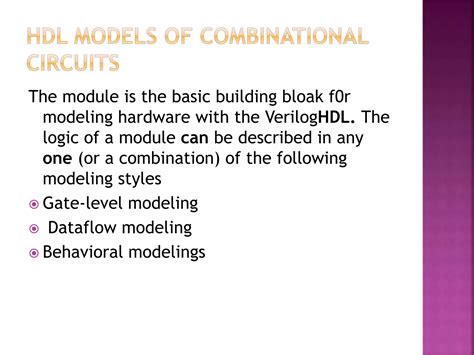 Hdl Hardware Description Language Presentation Pptx