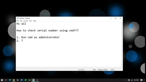 How To Check Serial Number Laptop Using Cmd Windows 10 Youtube