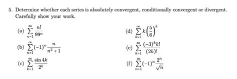 solved determine whether each series is absolutely
