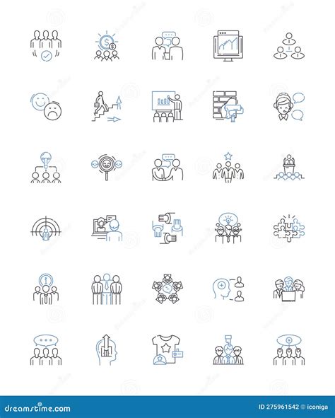 Unity Work Line Icons Collection Collaborative Synergy Cohesion Teamwork Partnership