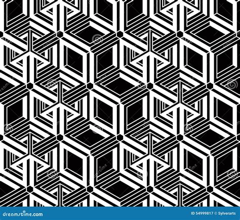 Illusive Continuous Monochrome Pattern Decorative Abstract Back Stock Vector Illustration Of