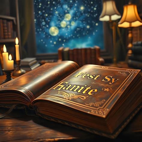 Nightly Magic With A Book And Glowing Starry Background Premium Ai Generated Image