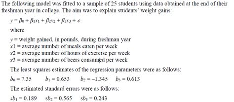Solved The Following Model Was Fitted To A Sample Of Chegg