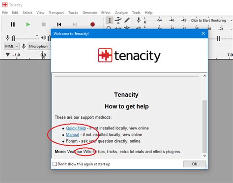 Tenacity Launch Dialog Has Links To Audacity Sites · Issue 531 · Tenacityteamtenacity Legacy
