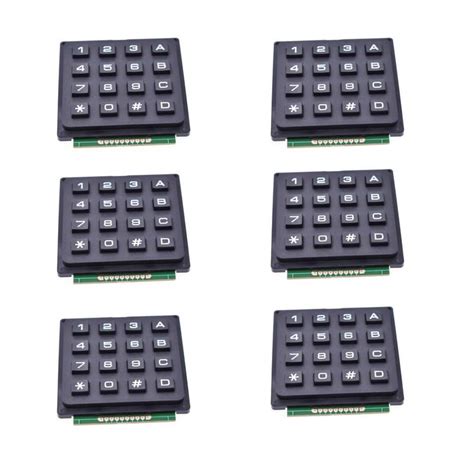 6pcs 4x4 Matrix 16 Keypad Keyboard Module 16 Button Mcu Keyboard Module