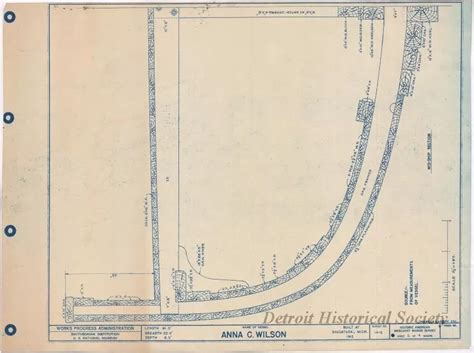 Blueprint Anna C Wilson Mid Ship Section Detroit Historical Society