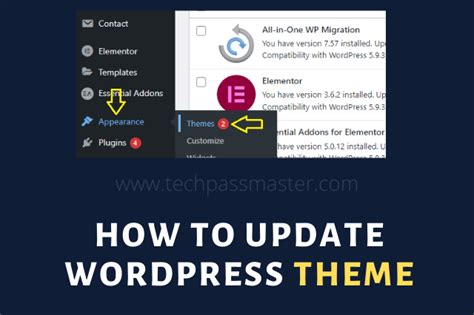 How To Update Wordpress Theme Techpass Master