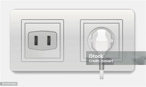 현실적인 소켓 미국 캐나다 소켓 벡터 그림입니다 어댑터 절연 전기 장비 Usb 케이블에 대한 스톡 벡터 아트 및 기타 이미지 Usb 케이블 고압 전류 주의 기술자