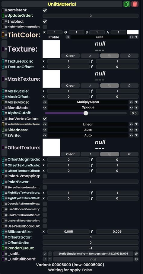 Component Unlitmaterial Resonite Wiki