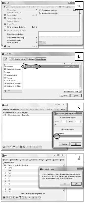 Data Import Steps For Gretl Software Where A Indication Of The Download Scientific Diagram