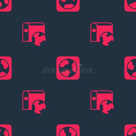 Set Earth Globe And Book And On Seamless Pattern Vector Stock Vector Illustration Of Europe