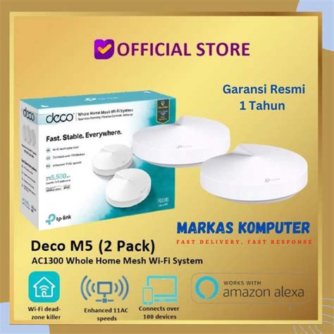 Jual Tp Link Deco M5 Ac1300 Whole Home Mesh Wi Fi System 2 Pack Deco M5 1 Pack Di Seller