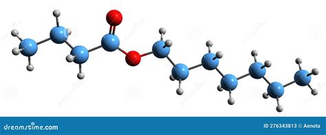 3d Image Of Heptyl Butyrate Skeletal Formula Stock Illustration Illustration Of Butanoate