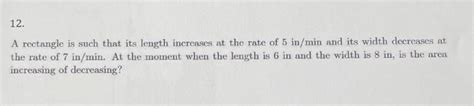 solved a rectangle is such that its length increases at the