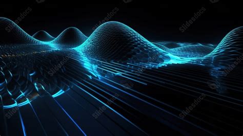 Blue Waveform A 3d Rendering Of Geometric Stripes Resembling Sea Waves With Abstract Blue