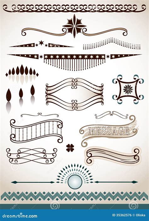 Página Y Divisores Y Decoraciones Del Texto Ilustración Del Vector
