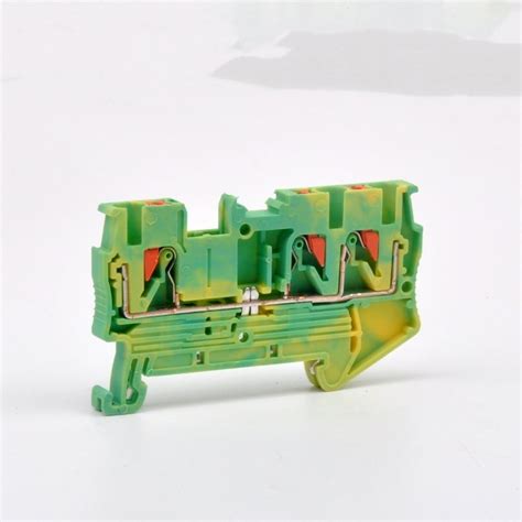 Pt 1 5 Twin Feed Through Ground Wire Connector Din Rail Terminal Blocks Copper Terminal Block