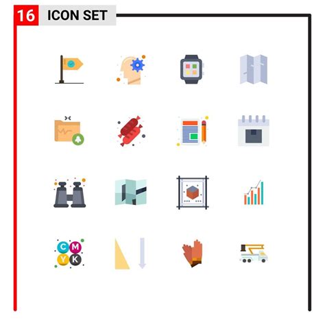 16 Flat Color Concept For Websites Mobile And Apps Map Technology Idea