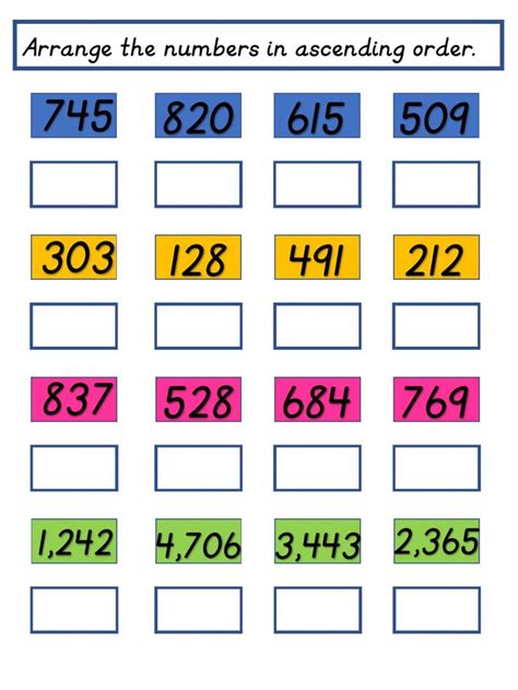 An Array Of Numbers In Ascending Order With The Same Number On Each