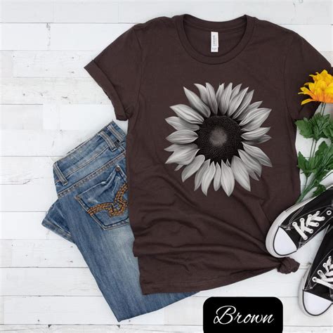 Realistic Sunflower Shirt Sunflower Print Tee Sunflowe Gardencore Shirt