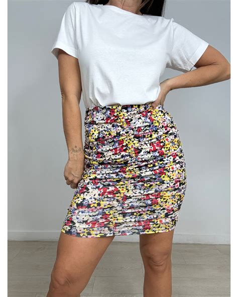 Falda Fruncida Floral