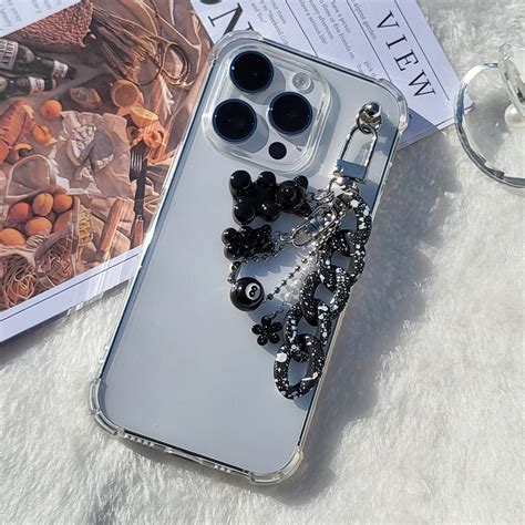 블랙and화이트 곰돌이 젤리 키링 폰케이스