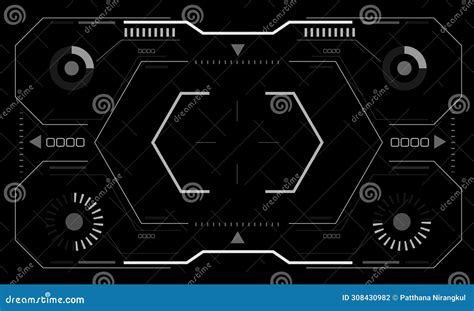 Hud Sci Fi Interface Screen View White Hexagon Geometric Design Virtual