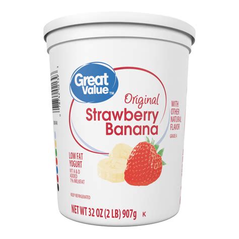 Walmart Great Value Original Strawberry Banana Lowfat Yogurt Same Day