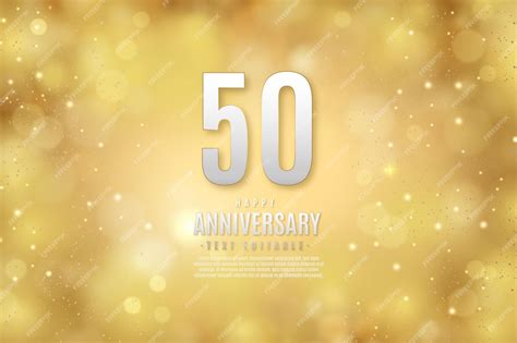 Баннер 50-летия с золотым фоном | Бесплатно векторы