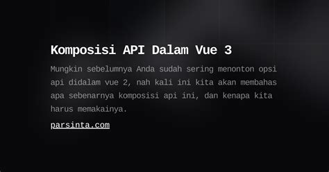 Komposisi Api Dalam Vue 3