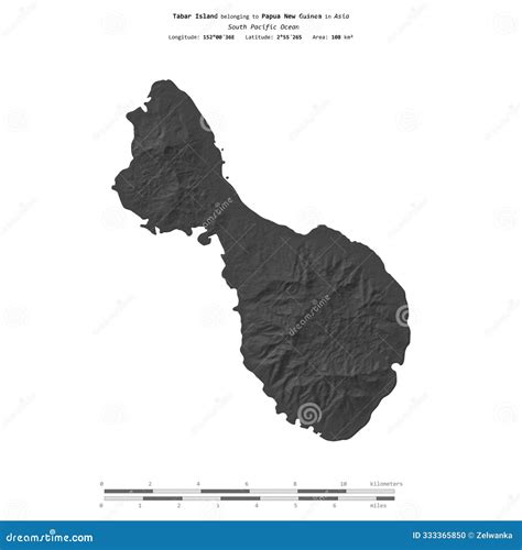 Tabar Island Papua New Guinea Shape On White Bilevel Stock