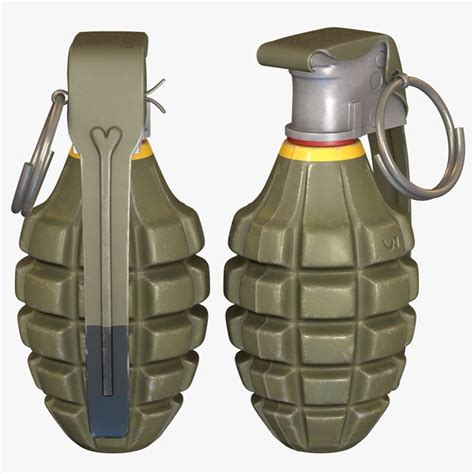 3D модель Американская осколочная ручная граната Mk2 - TurboSquid 1448158