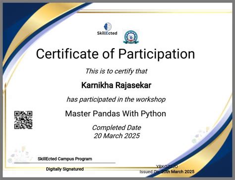 Python Pandas Datascience Learning Skillected Workshop Karnikha R