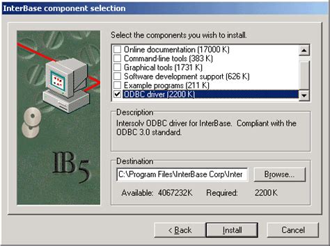 Component Control Installing ODBC Drivers