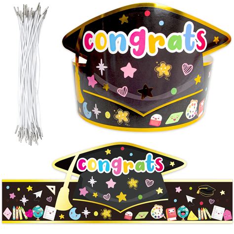 Fancy Land 28 Pack Graduation Paper Caps Preschool Gold
