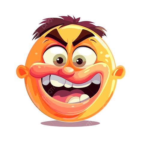 웃긴 얼굴 벡터 화이트 절연 입 화난 얼굴로 스티커 클립 아트 만화 캐릭터 상표 클립 아트 Png 일러스트 및 벡터 에 대한 무료 다운로드 Pngtree
