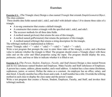 solved exercise 1 the triangle class design a class