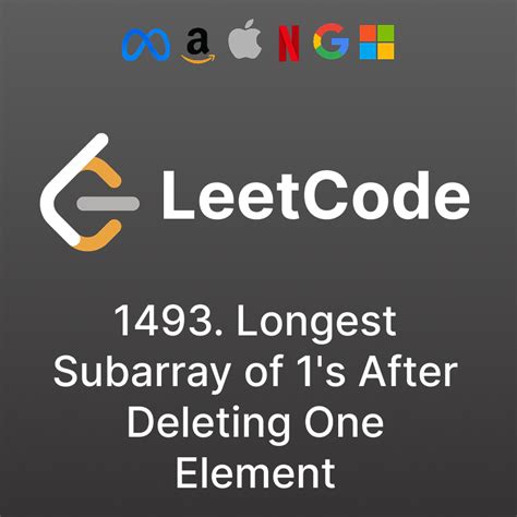 1493 Longest Subarray Of 1s After Deleting One Element Andreyka26 Tech