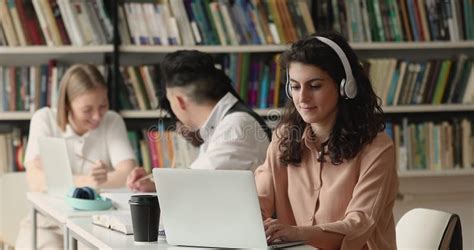 Babe Girl Sit At Table Preparing For Exam Using Computer Stock Video Video Of Knowledge