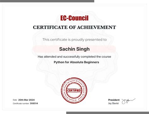 Earned Another Certificate In Python For Beginners Sachin Singh