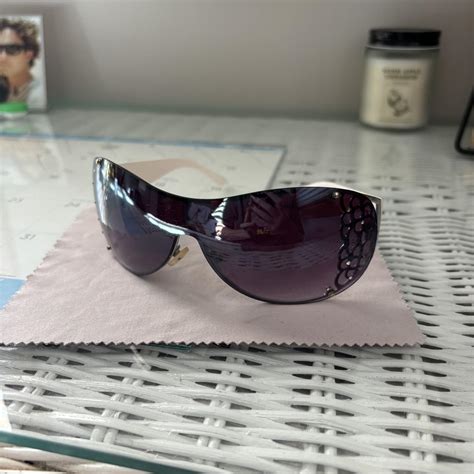 2000s Rimless Wrap Around Sunglasses Depop