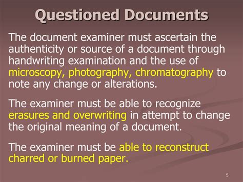 PPT Unveiling The Truth Forensic Document Examination PowerPoint Presentation ID