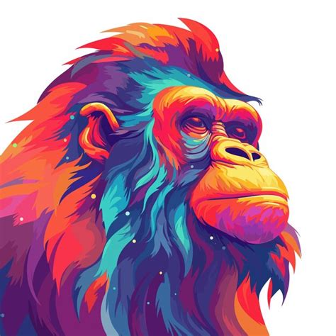 милая горилла мультфильм векторная иллюстрация Премиум Ai сгенерированный вектор