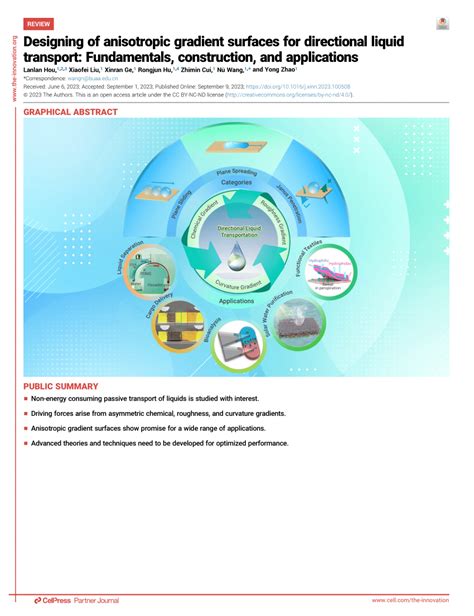 Pdf Designing Of Anisotropic Gradient Surfaces For Directional Liquid