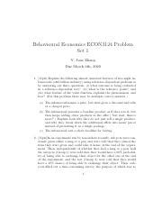 Ps1 Term1 2020 3124 Pdf Behavioural Economics ECON3124 Problem Set 1 Y Jane Zhang Due March