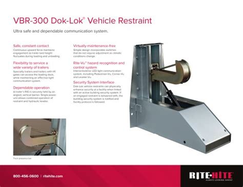 Vbr 300 Alp Dok Lok® Vehicle Restraint Rite Hite Pdf Catalogs